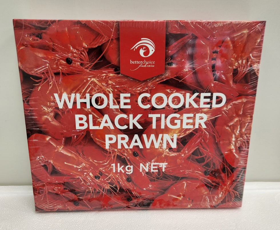 Whole Cooked Tiger Prawn Small 1kg – Better Choice Fisheries