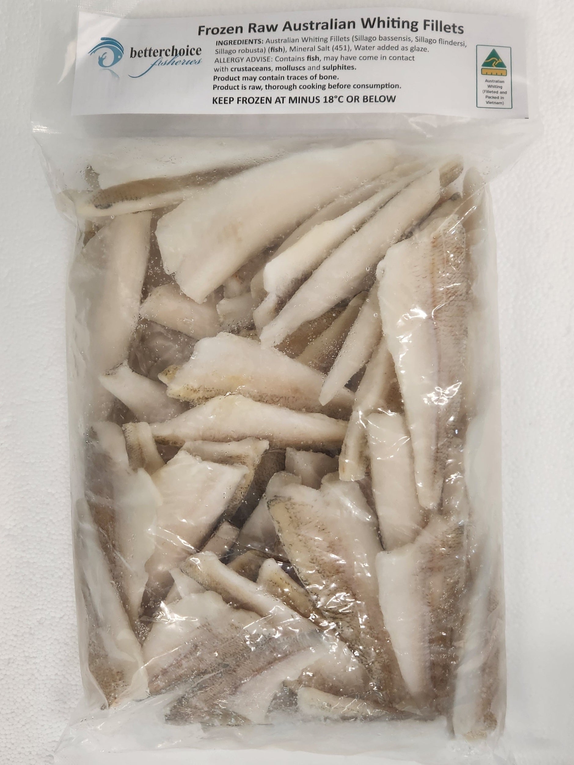 Australian Raw Whiting Fillets 1kg – Better Choice Fisheries